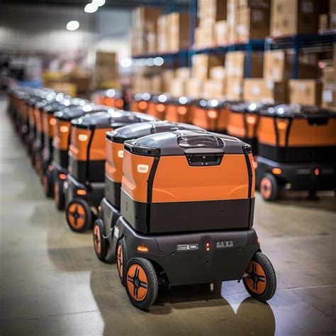 Premium Photo Autonomous Mobile Robots In A Warehouse