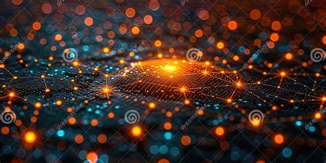 Complex Digital Structures Intertwining And Forming A Networ Stock