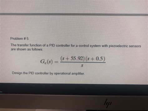 Solved Problem The Transfer Function Of A PID Controller Chegg Com