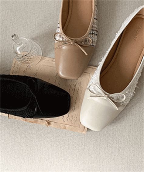 둥실코코 굽1cm 샤론 트위드 플랫슈즈 봄신상 가을 러블리 리본 배색 낮은굽 출근 감성 하객룩 하객 패션 여성스러운 단화 구두 화이트 핑크 블랙