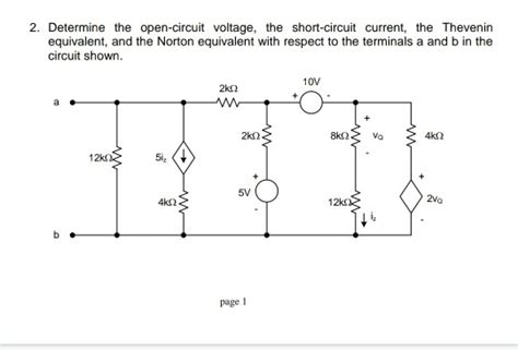 Solved 2 Determine The Open Circuit Voltage The