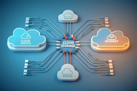 Cloud Computing Converging Point Of Circuit With Blue Abstract Background Premium Ai Generated