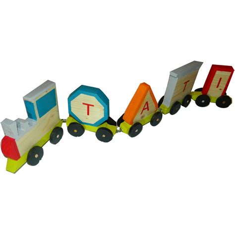 Tren Din Lemn Cu Numele Copilului