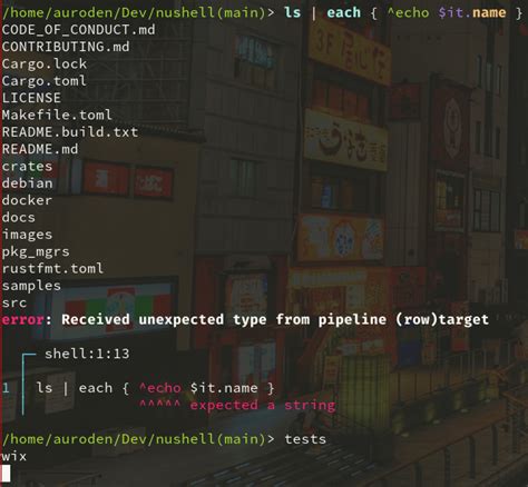 calling external command inside each block returns received unexpected