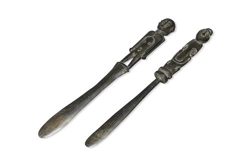 A Massim Carved Wood Lime Spatula Papua New Guinea 19thearly 20th