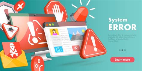 3d Isometric Flat Vector Conceptual Illustration Of System Error Stock