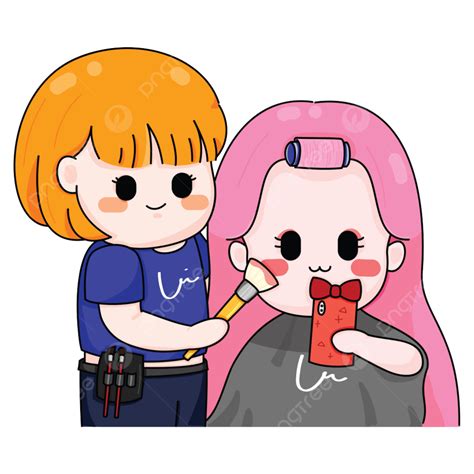 손 일러스트 으로 화장 한 여자 아 이 는 소 재 를 파고 들 지 않 다 긴 머리 소녀 캐릭터 패션 Png 일러스트 및 Psd 이미지 무료 다운로드 Pngtree