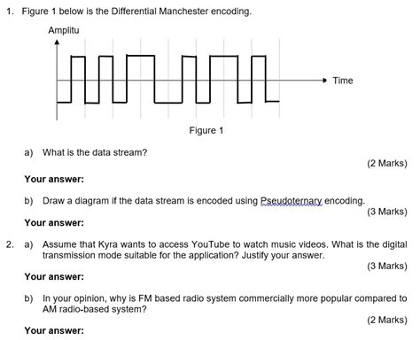 solved 1 figure 1 below is the differential manchester encoding