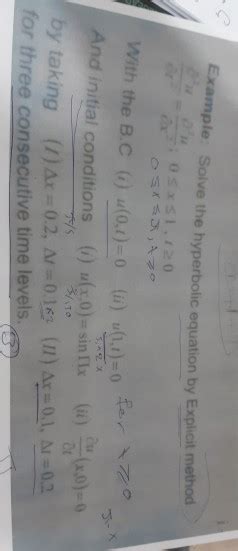 Solved Example Solve The Hyperbolic Equation By Explicit