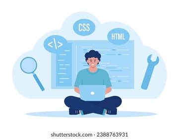 Html Css Programming Data Analysis Trending Stock Vector Royalty Free Shutterstock
