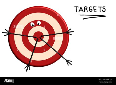 Target Word And Target Board Googly Eyes And Arrows In The Bullseye