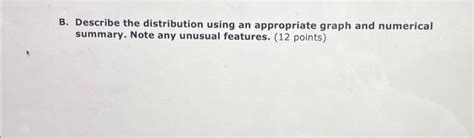 solved b describe the distribution using an appropriate
