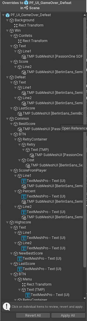Prefab Override Bug On Tmpro 201 And 201930b6 Unity Engine Unity Discussions