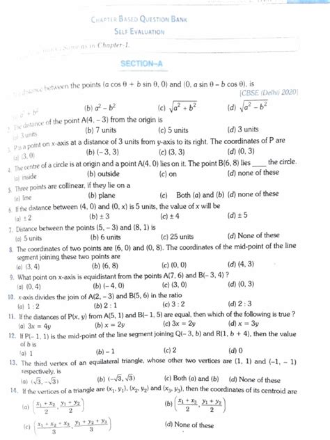 Class 10 Coordinate Geometry Questions Pdf Triangle Euclidean Geometry