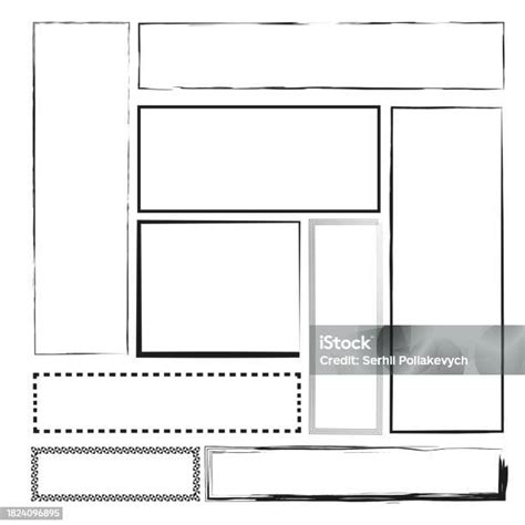 그런 지 프레임 세트입니다 벡터 일러스트 레이 션입니다 주당순이익 10 가장자리에 대한 스톡 벡터 아트 및 기타 이미지 가장자리 거친 건설 프레임 Istock