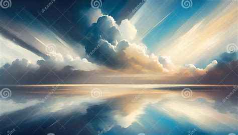 Generative Ai Horizon Hues A Serene Abstract Cloudscape Of Soft