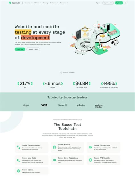 Sauce Labs Website Design Lapa Ninja