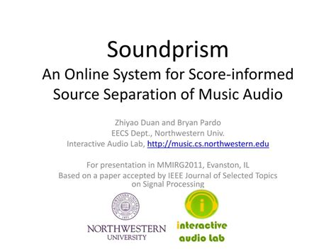 Ppt Soundprism An Online System For Score Informed Source Separation Of Music Audio Powerpoint