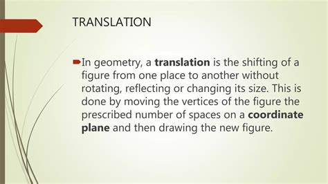 Translation On The Coordinate Plane Ppt