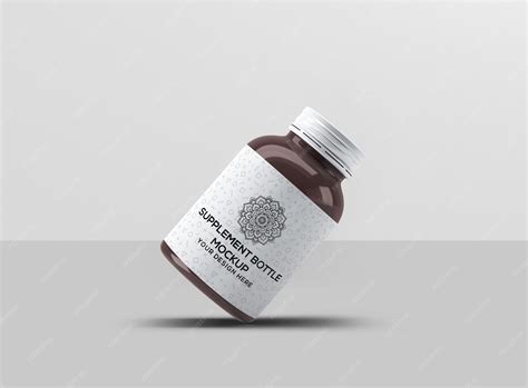 Premium Psd Supplement Bottle Mockup