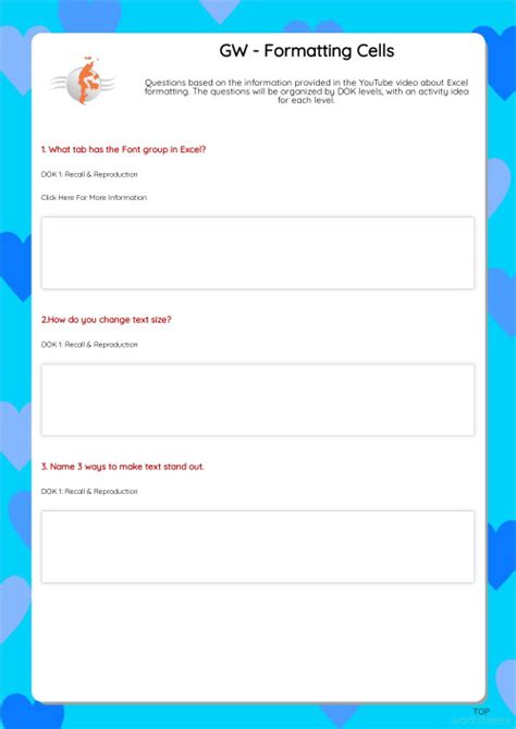 Gw Formatting Cells Interactive Worksheet Topworksheets