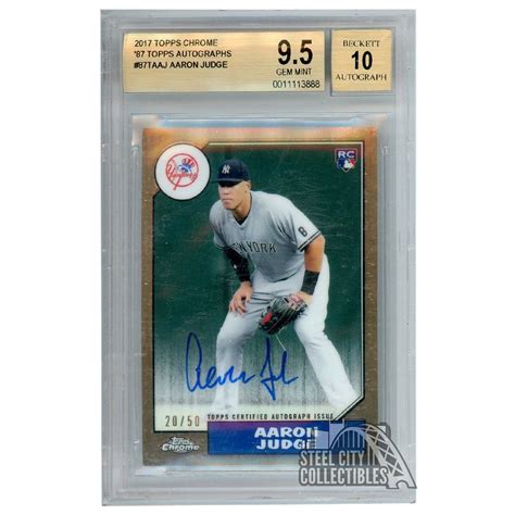 Aaron Judge 2017 Topps Chrome 87 Throwback Rookie Autograph Card 20 50