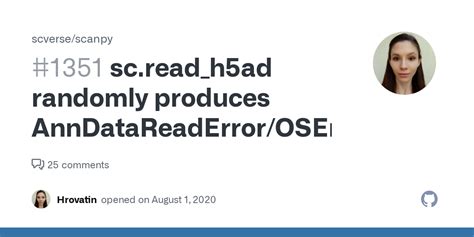 Screadh5ad Randomly Produces Anndatareaderroroserror · Issue 1351