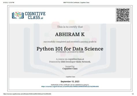 Abhiram K On Linkedin Completed Python 101 For Data Science Provided By Ibm👍