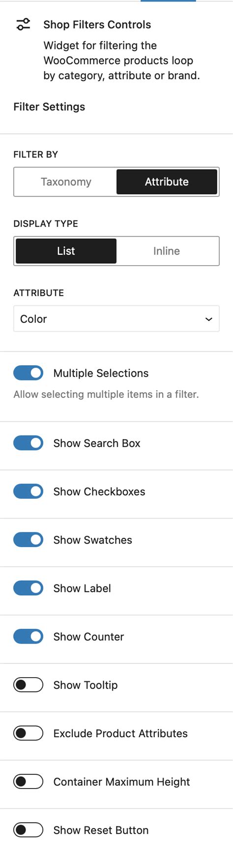 product filters blocksy