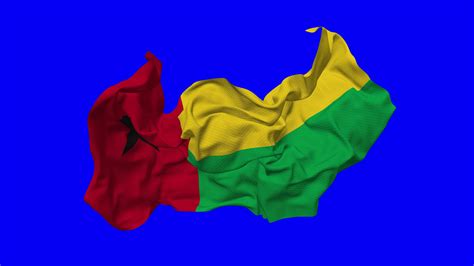 Guinea Bissau Flag Seamless Looping Flying In Wind Looped Bump Texture