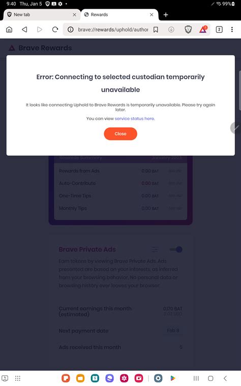 Implement Custodial Connection Unavailable Error Modal Issue 25125