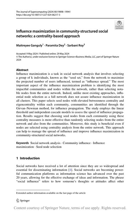 Influence Maximization In Community Structured Social Networks A Centrality Based Approach
