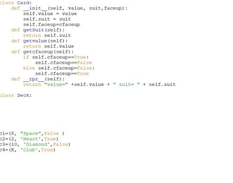 Solved Use Python And Finish The Class Deck And Input Part Chegg