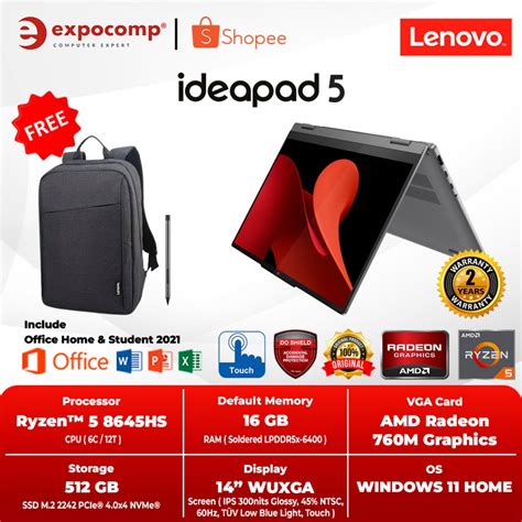 Jual Lenovo Ideapad In Ahp Amd Ryzen H Gb Gb Touch W Ohs Shopee