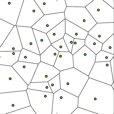 An Example Of A Voronoi Cell Area With 40 Gns Distributed In An Area Of Download Scientific