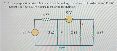 solved use superposition principle to calculate the voltage