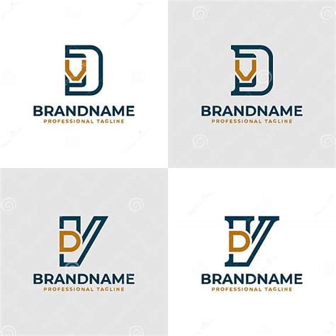 Letras Elegantes Con El Logotipo De Dv Y Vd En Monograma Adecuado Para