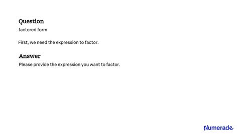 Solved Factored Form
