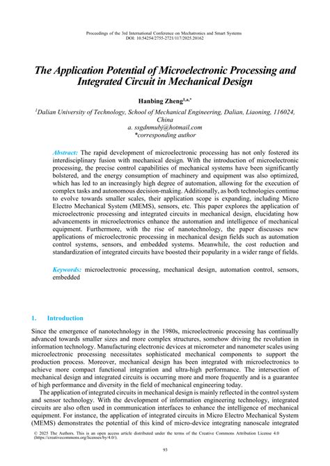 Pdf The Application Potential Of Microelectronic Processing And Integrated Circuit In