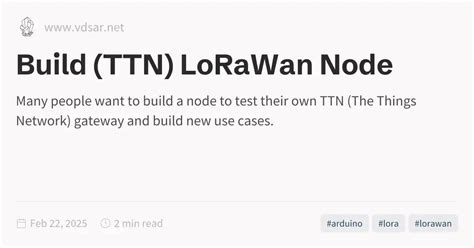 Build TTN LoRaWan Node