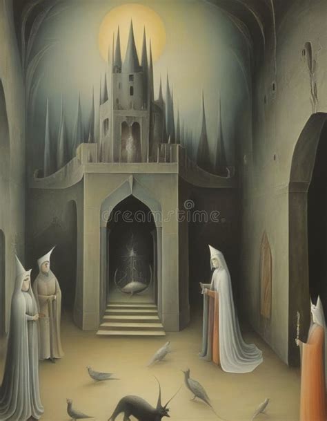 Surreal Art With People Making Rituals And Birds That Asserts The Power