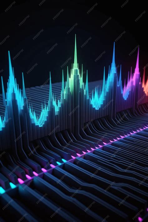 Premium Photo Colorful 3d Audio Spectrum Visualization Vertical