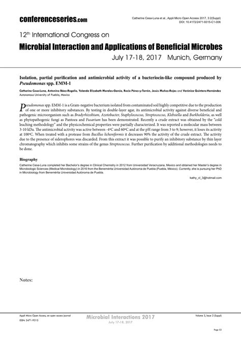 Pdf Isolation Partial Purification And Antimicrobial Activity Of A Bacteriocin Like Compound