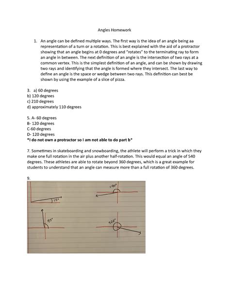 Angles Homework Angles Homework An Angle Can Be Defined Multiple Ways The First Way Is The