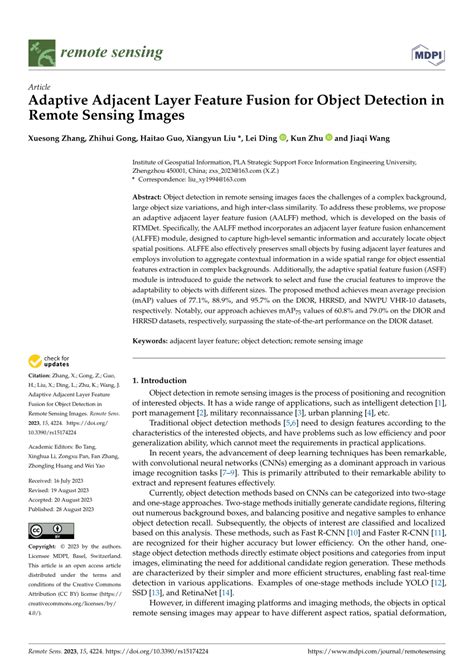 Pdf Adaptive Adjacent Layer Feature Fusion For Object Detection In