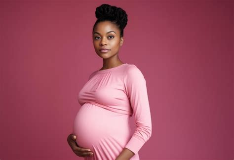 Premium Ai Image Portrait Of An African American Pregnant Woman