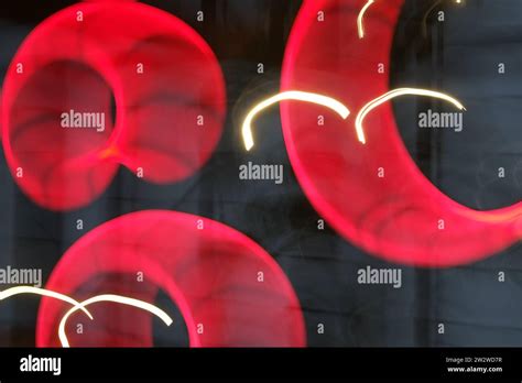abstract photography circular movement of red coloured lights abstract