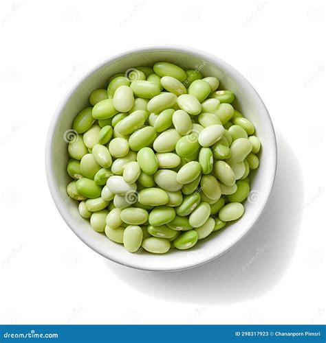 Bowl Of Lima Beans On A White Background Generative Ai Stock Illustration Illustration Of