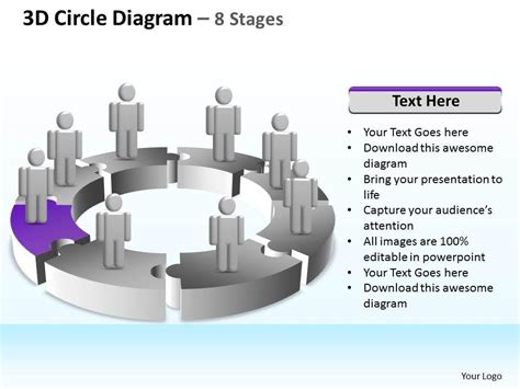 D Circle Diagram Stages Powerpoint Diagrams Presentation Slides Graphics PowerPoint
