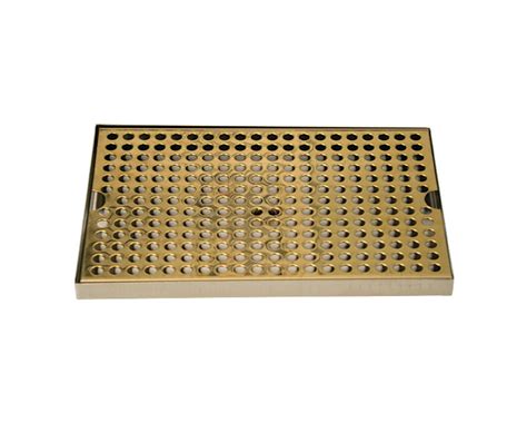 8in Stainless With Pvd Brass Insert Surface Mount Drainer Length Sizes 12 51in Custom